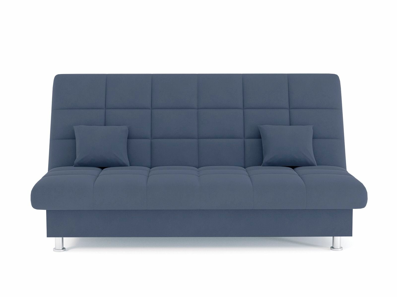 Прямой диван-кровать Юта, раскладной, металлический каркас, 136 х192 см спальное место, велюр Мазерати Дарк Блю 23