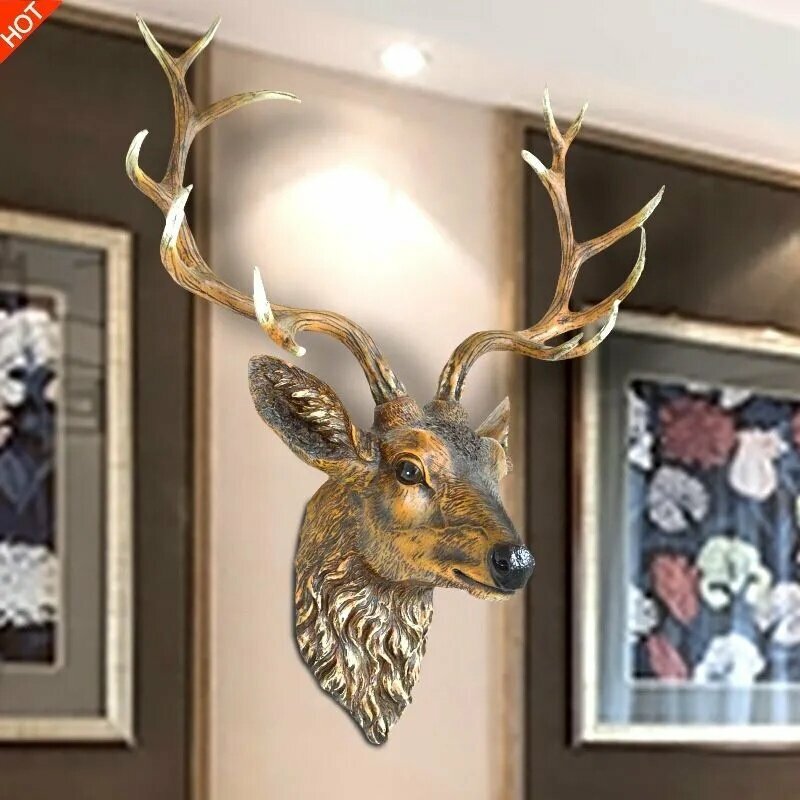 Креативная деревянная голова оленя в европейском стиле в стиле ретро, используемая для подвесок для украшения стен