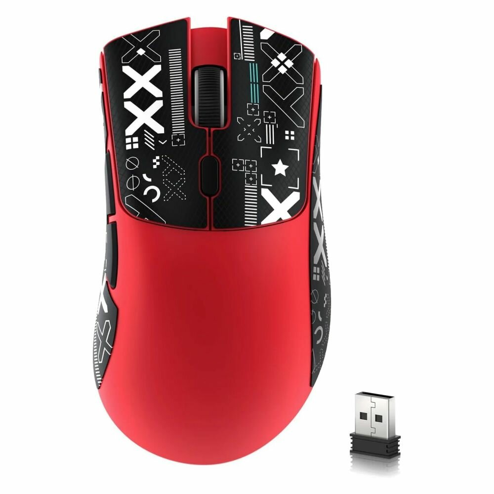 Беспроводная игровая мышь R1 PAW3311 с оптическим сенсором 18K DPI, весом 59 г, сверхлегкая, работает от Bluetooth и по проводу, подходит для Windows и Mac.