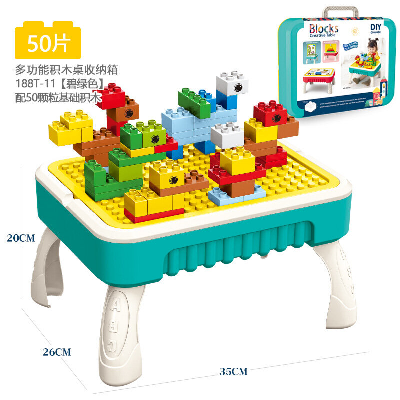 Многофункциональный стол-конструктор 3-в-1: доска для рисования, стена из конструктора, письменный стол-татами для мальчиков и девочек 3-6 лет.