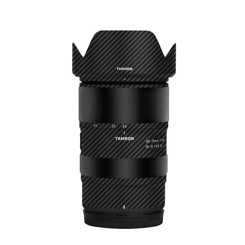 Наклейка для объектива Tamron 28-75mm f/2.8 Di III VXD G2 II Z-mount — углеродное волокно с матричным узором