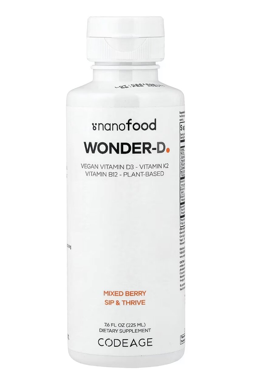 Codeage Nanofood Витамин Д3 + К2 + В12 Wonder-D липосомальный ягодный вкус 225 мл