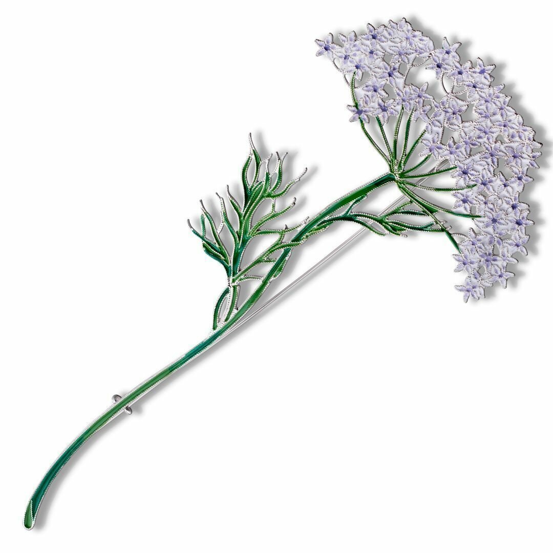 Брошь, серебро, 925 проба, эмаль