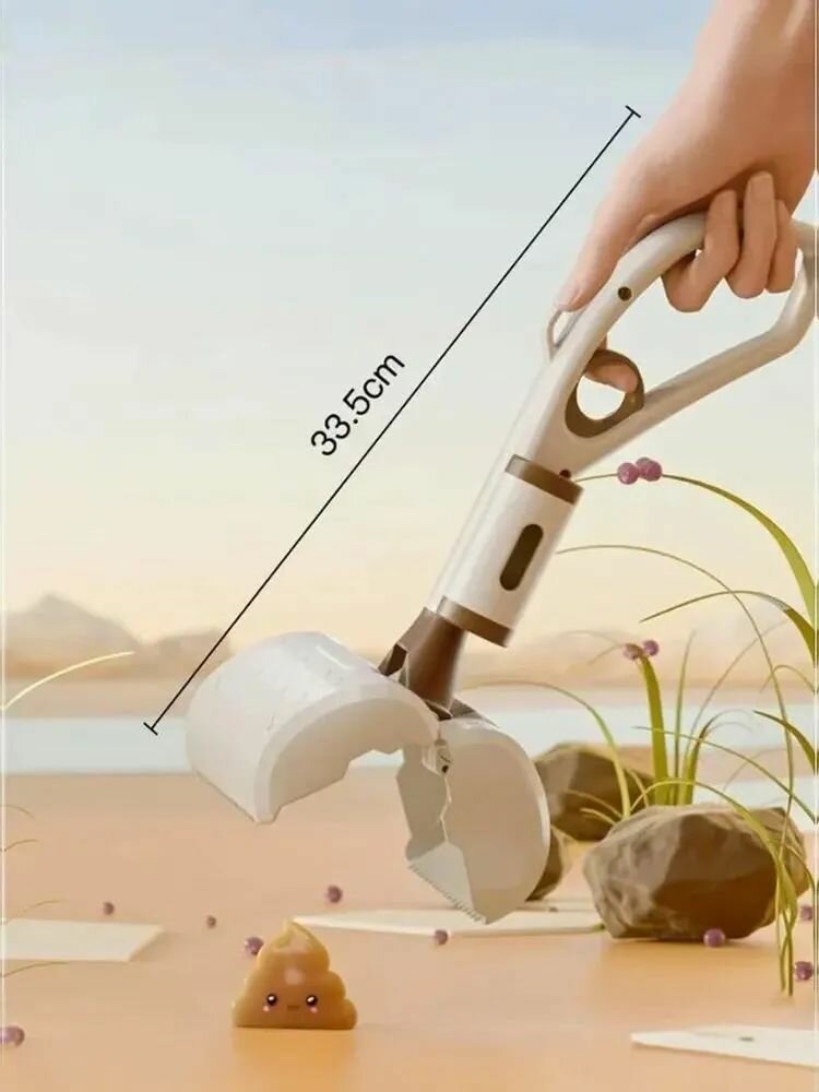 Совок диспенсер для уборки собачьих фекалий на улице. Приспособление для уборки собачьих экскрементов, лопатка пластиковая для домашних животных