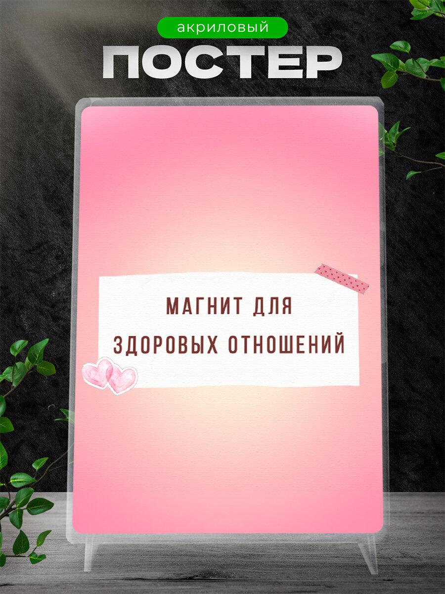 Акриловый постер, открытка на подставке с цветным принтом Карта желаний отношения
