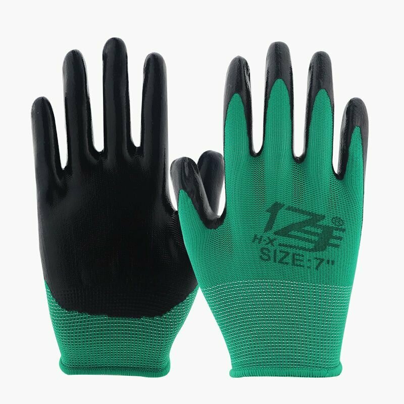 12 пар высококачественных нитриловых резиновых рабочих перчаток, износостойких, нескользящих, устойчивых к порезам, подходящих для строительных площадок и защиты техники