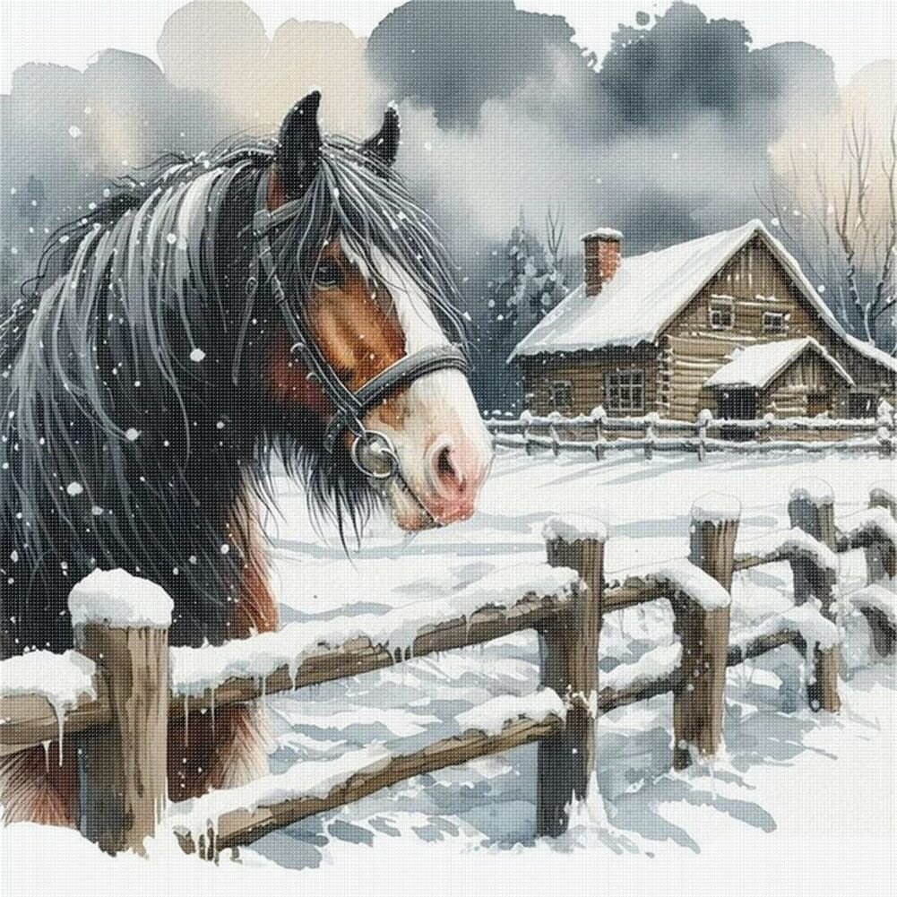 Набор для вышивания крестом с изображением лошади, 11CT, хлопок, 3 нити