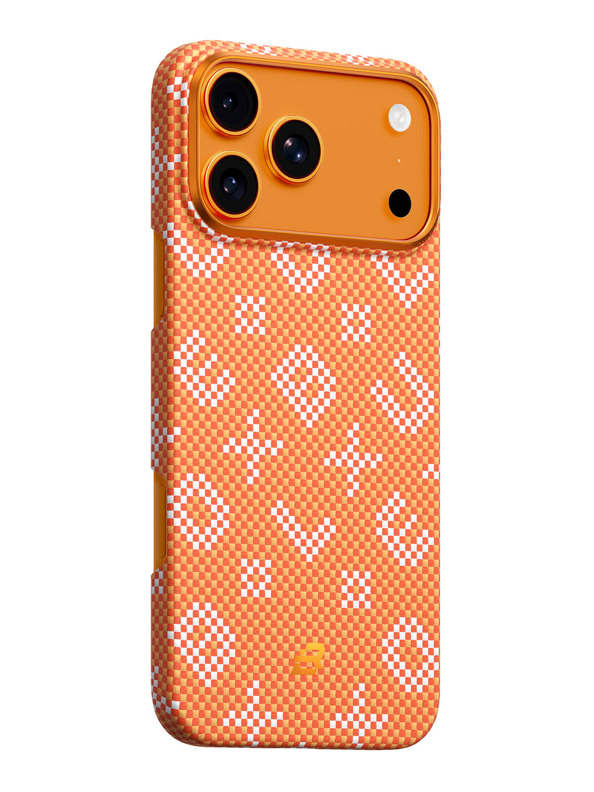 Чехол BlueO на iPhone 17 Pro, Tactile Woven Air Aramid fiber из кевлара, с магнитами MagSafe, оранжевый
