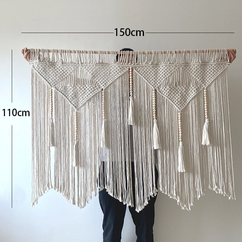 Скандинавский гобелен с кисточками, ручная работа, декор для стен, искусство у изголовья, висячий богемный гобелен для гостиной