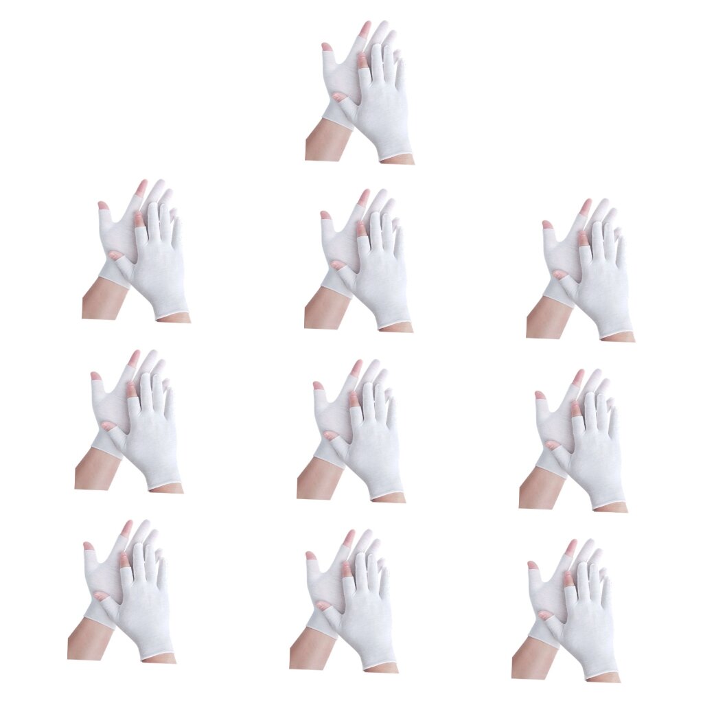 10 пар перчаток из хлопка без пальцев, совместимых с сенсорным дисплеем, для комфортного активного отдыха Готовы