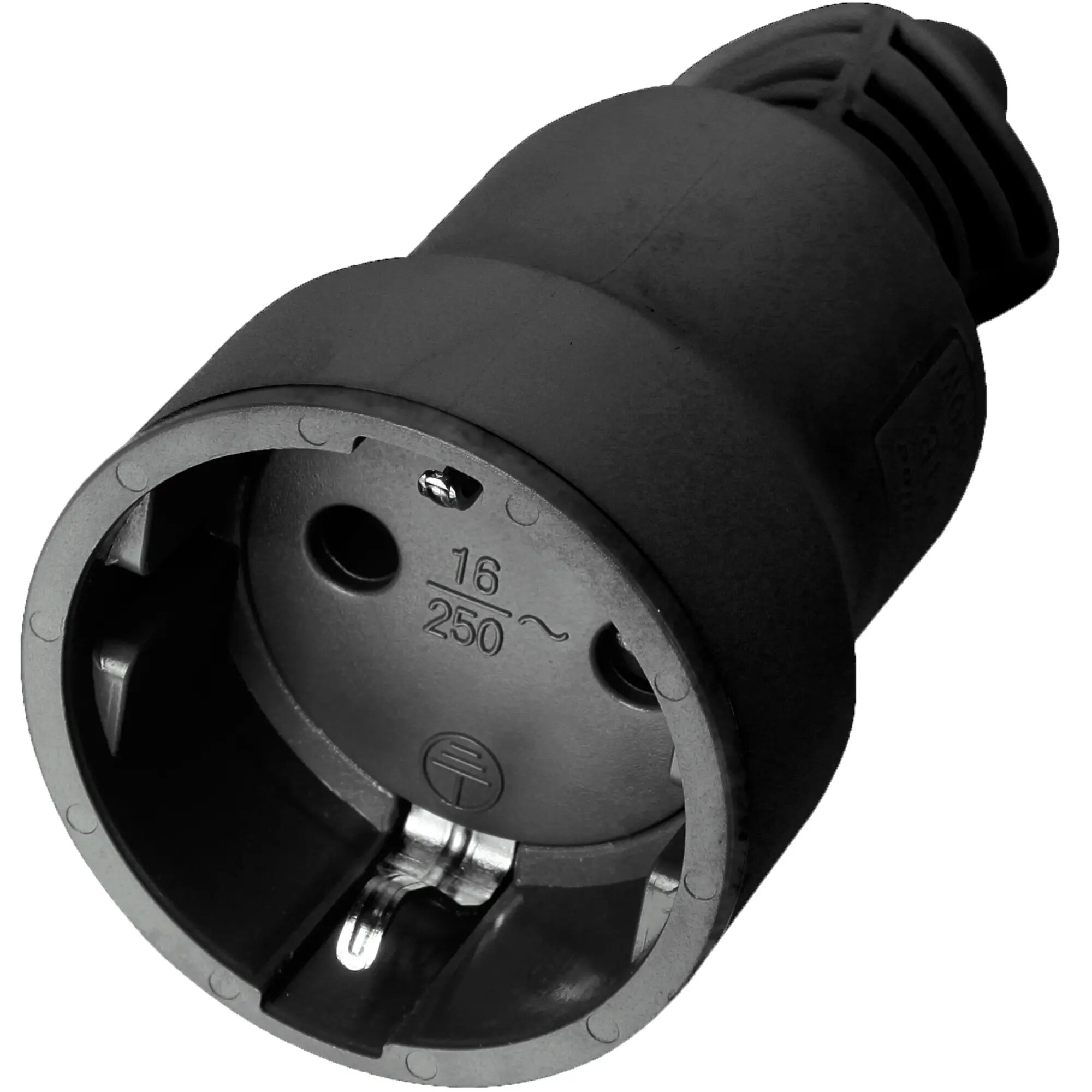 Розетка Electraline евро с заземлением 230 В 16 А цвет черный