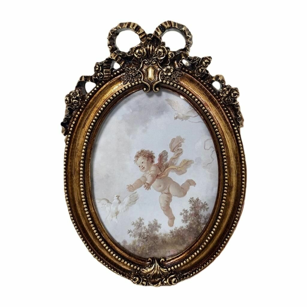 Антикварная прямоугольная рамка для фото для настольного и настенного размещения