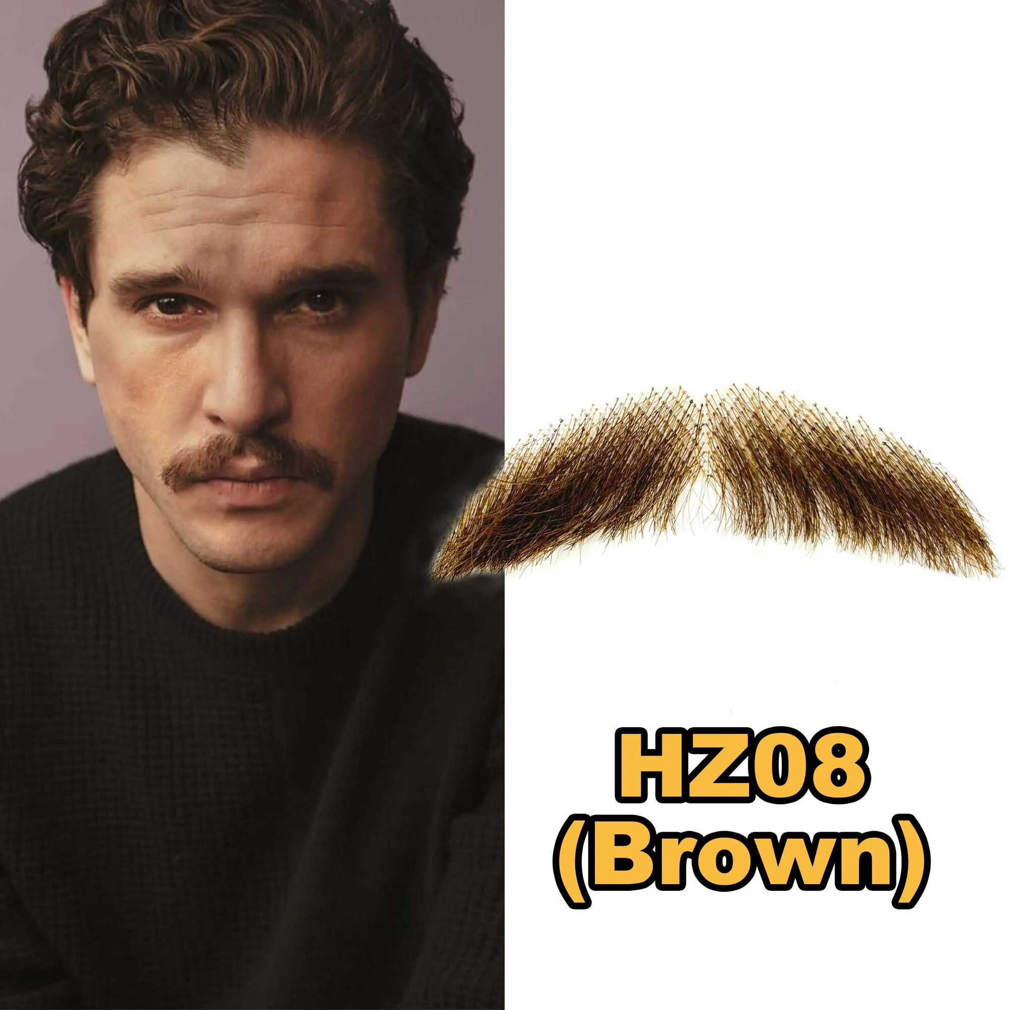 Искусственные усы Straight, Цвет 08 Brown