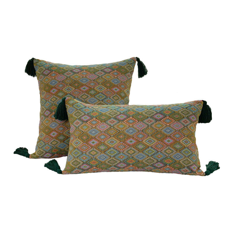 Европейский стиль хлопковая льняная жаккардовая подушка для дивана, подушка для гостиной, подушка для поясницы, прикроватная подушка, чехол для подушки в американском стиле с наполнителем, большая подушка