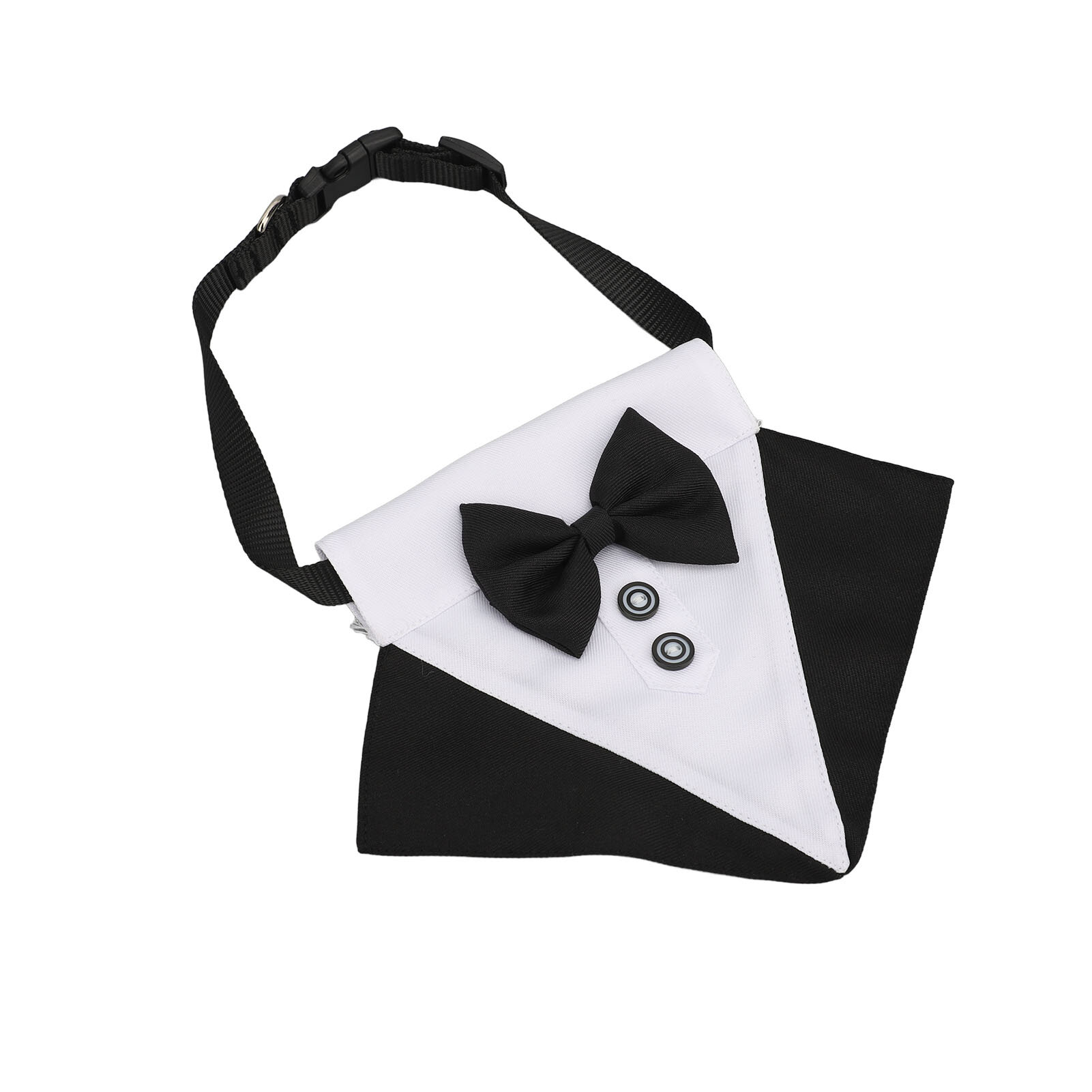 Ошейник-смокинг для собак с D-образным кольцом, нейлоновый, моющийся, приятный для кожи, свадебный ошейник для новогодней вечеринки или дня рождения. Размер M.