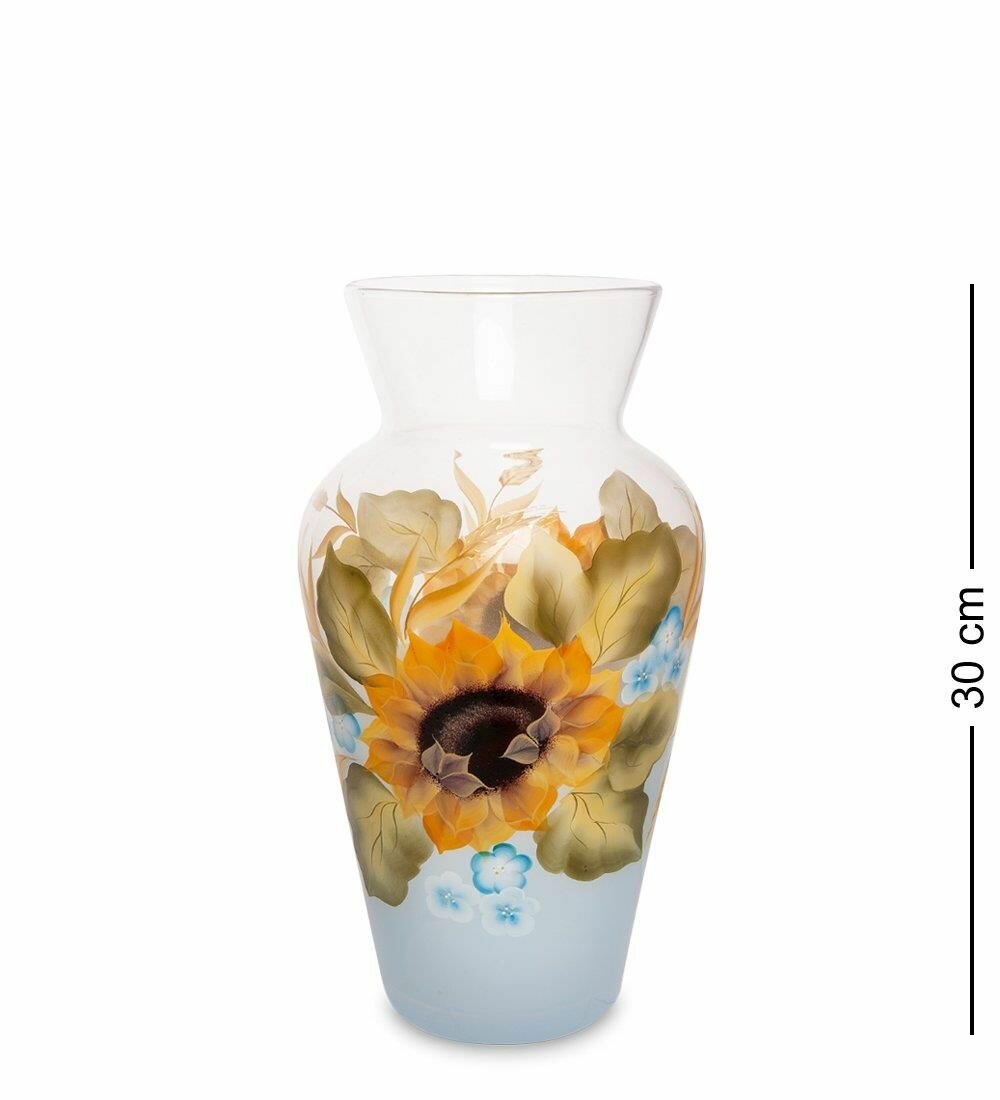 Ваза стеклянная "Подсолнух " 30см (амфора) A1984989 разностор, Стекло