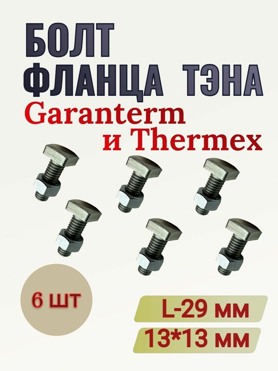 Болт фланца тэна L-29 мм (6 шт) для Garanterm и Thermex