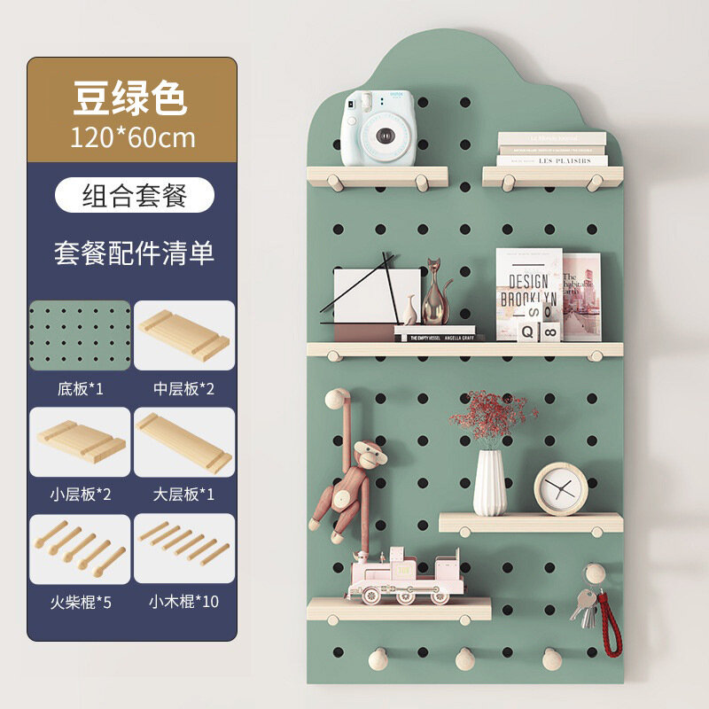 Стеллаж для хранения из перфорированного картона, перегородка из массива дерева, подвесная доска, деревянная стена для прихожей, перфорированная стена, книжная полка, настенная витрина