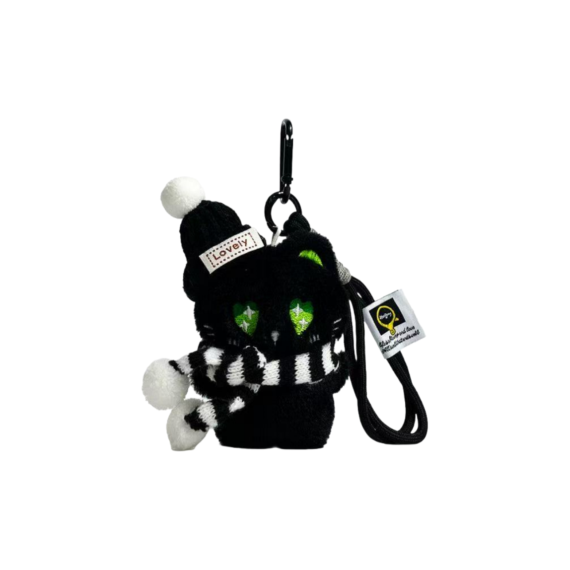 Lionf Шарф Шапки Кепки Little Черный Кот Плюшевый Брелок 10 см Рекомендуемая Высота 10cm