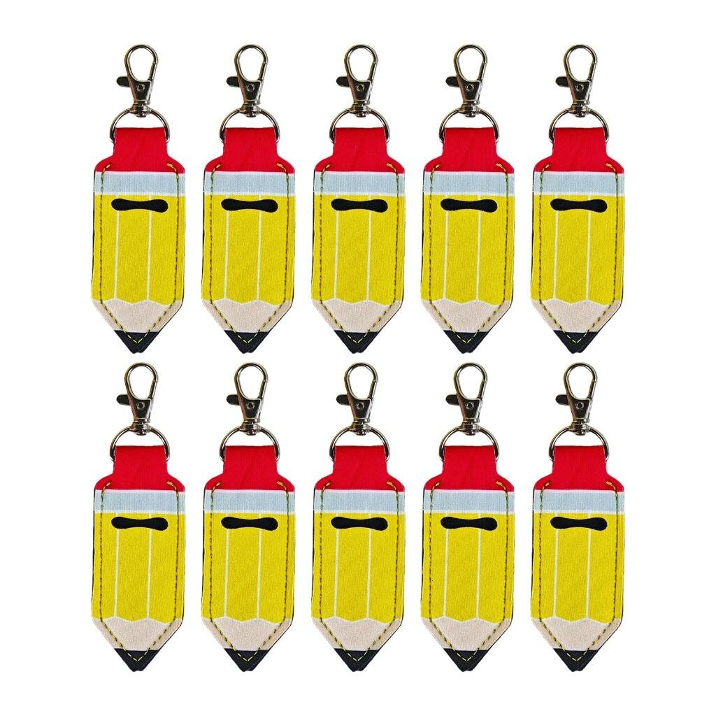 10 шт, легкий футляр для губной помады, форма карандаша, защитный футляр для губной помады с принтом, брелок для ключей