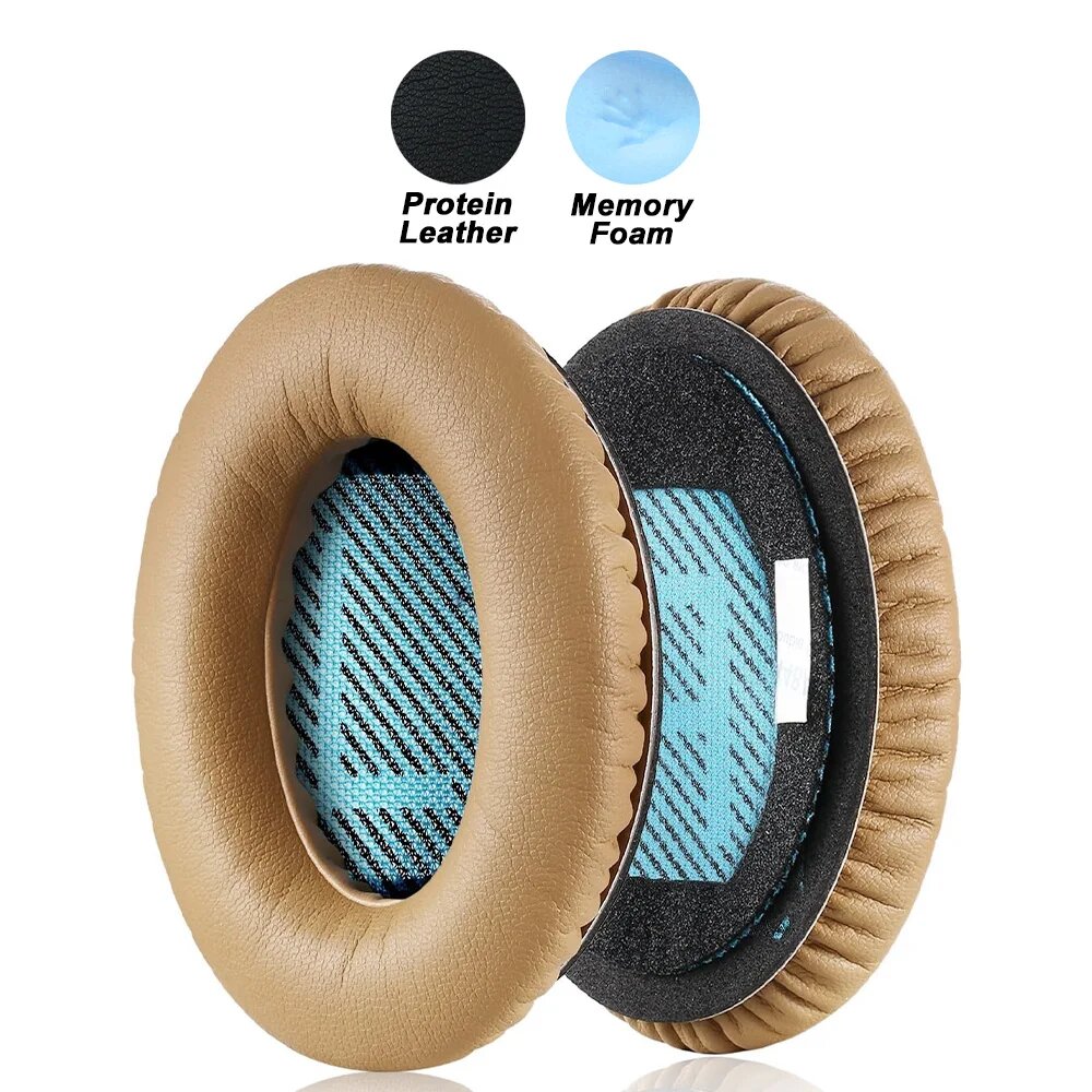 Амбушюры для наушников BOSE из кожи с эффектом памяти khaki