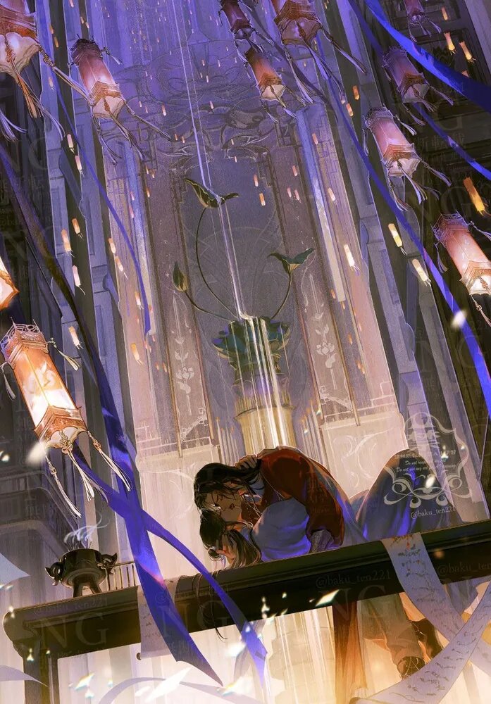 Алмазная Мозаика "Благословение Небожителей Аниме" 40X50 См Алмазная Вышивка / Картина Стразами Подарков / Украшения