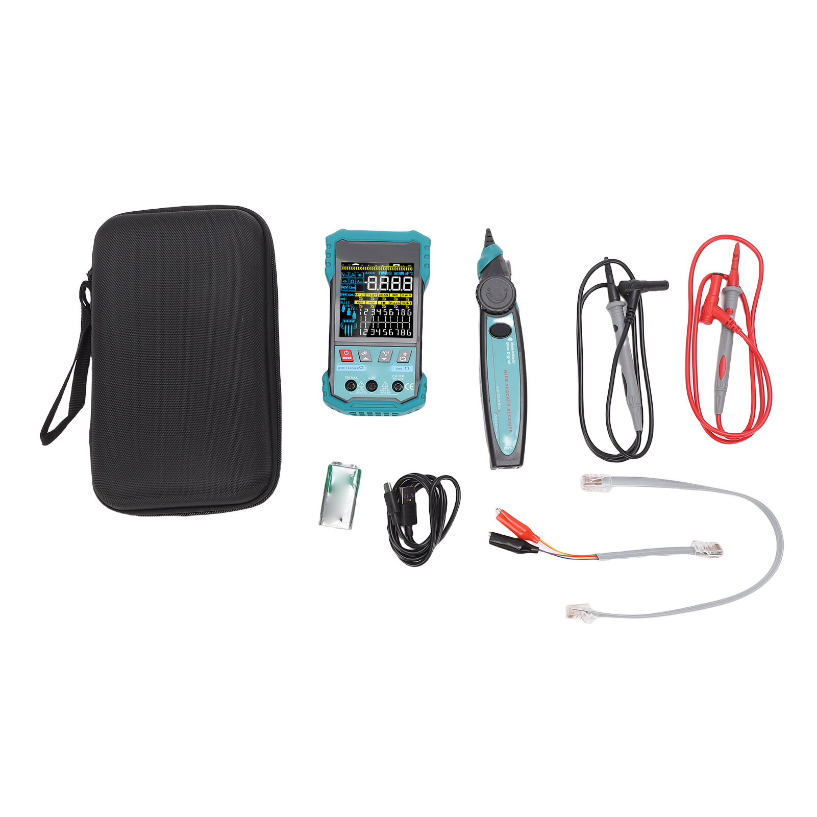 Тестер сетевых кабелей с мультиметром, PoE NCV, измерение длины 400 м, индикатор состояния портов, инструмент для проверки Ethernet-проводов.