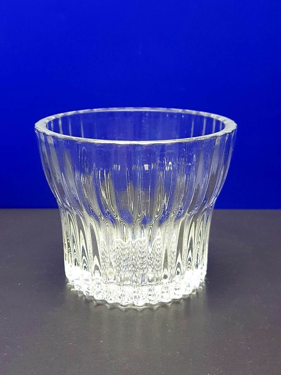 Вазочка конфетница с рельефным узором, хрусталь, СССР, 1970-1980 гг.