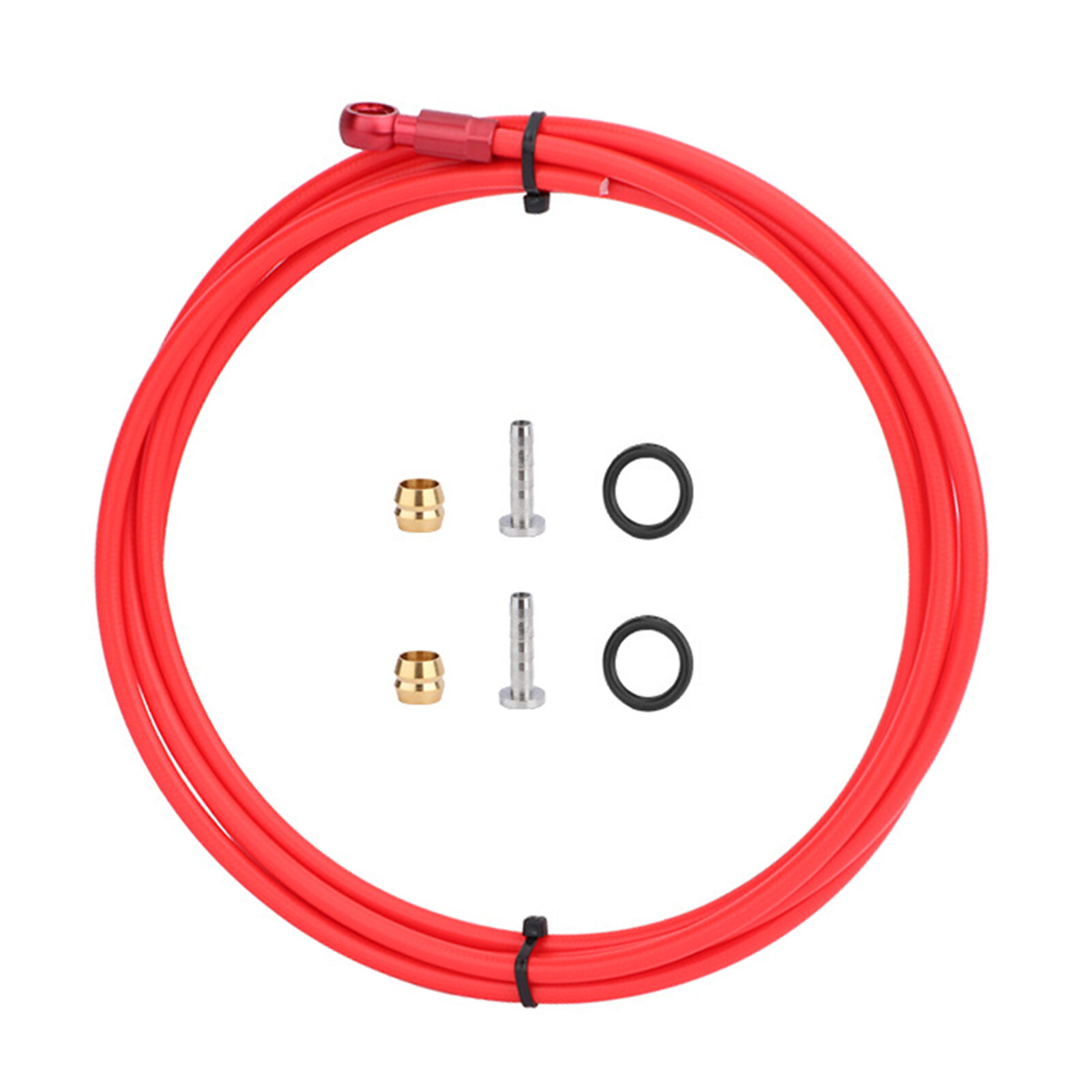 Гидравлическая трубка для тормозного масла Универсальная гидравлическая шланга для тормозного масла, Цвет: Черный / Красный (выбор), Набор: 1 / 2 (выбор), Материал: ПВХ + Пряжа + ПБТ + Алюминиевый сплав, Длина: около 2 метров / 6.6 фута, Внешний диаметр: