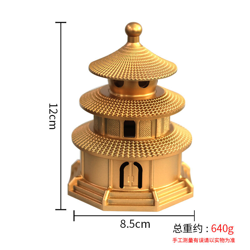 Латунный кадильница Храм Небес, кадильница для домашнего использования, кадильница в виде пагоды, креативный кадильница-орнамент