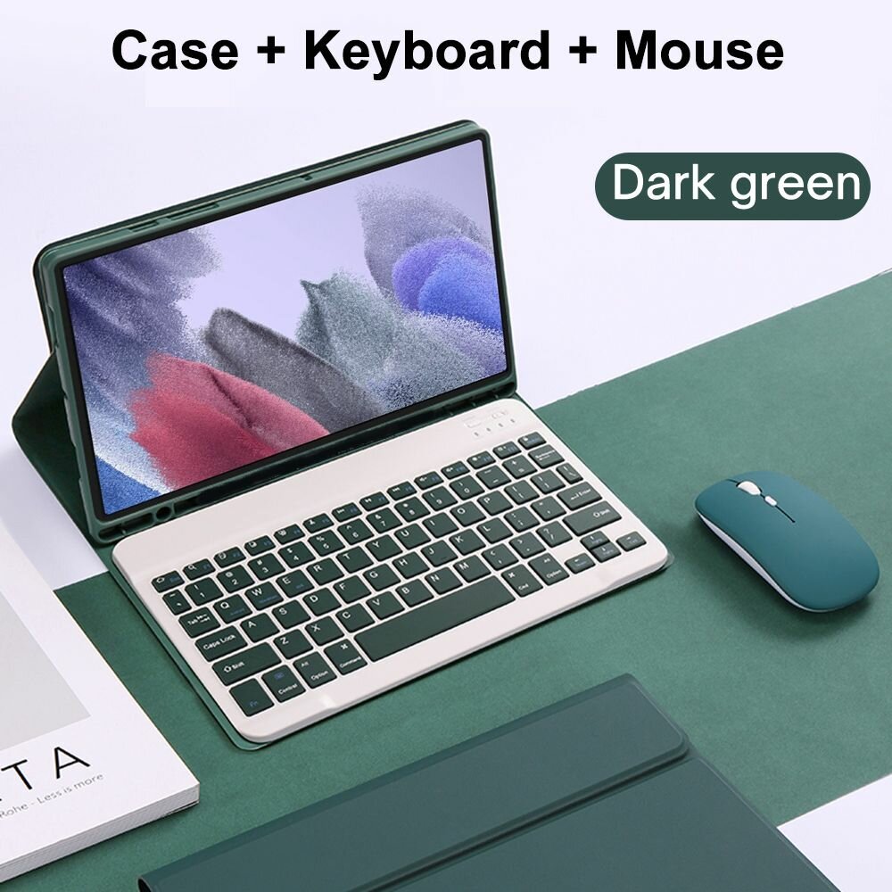 Чехол для планшета Samsung Galaxy Tab A7 Lite 8,7 дюйма, чехол с русской клавиатурой для Samsung (SM-T220/T225/T227) с Bluetooth-мышью