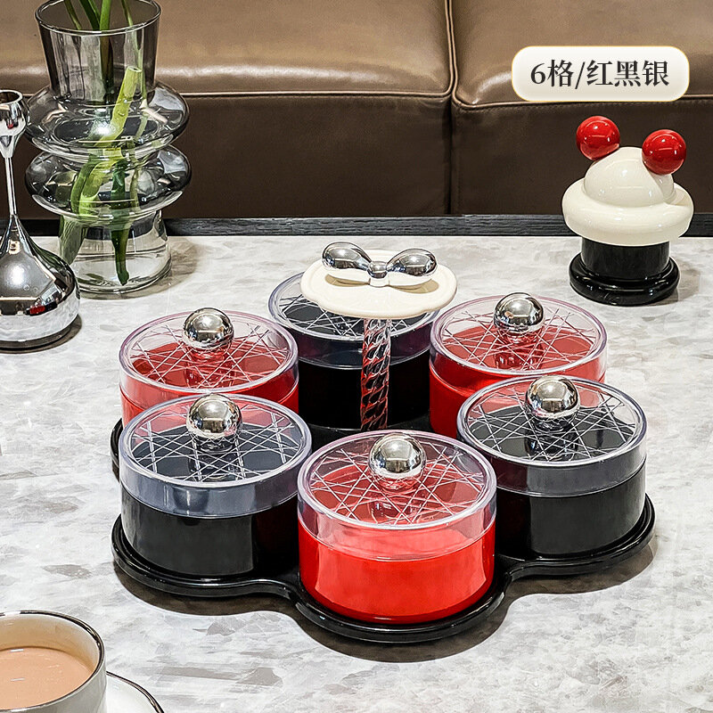 Тарелка для сухофруктов, роскошная, креативная, пищевого качества, с крышкой, тарелка для фруктов, домашняя тарелка для орехов, конфет, закусок, тарелка для чая, закусочная тарелка