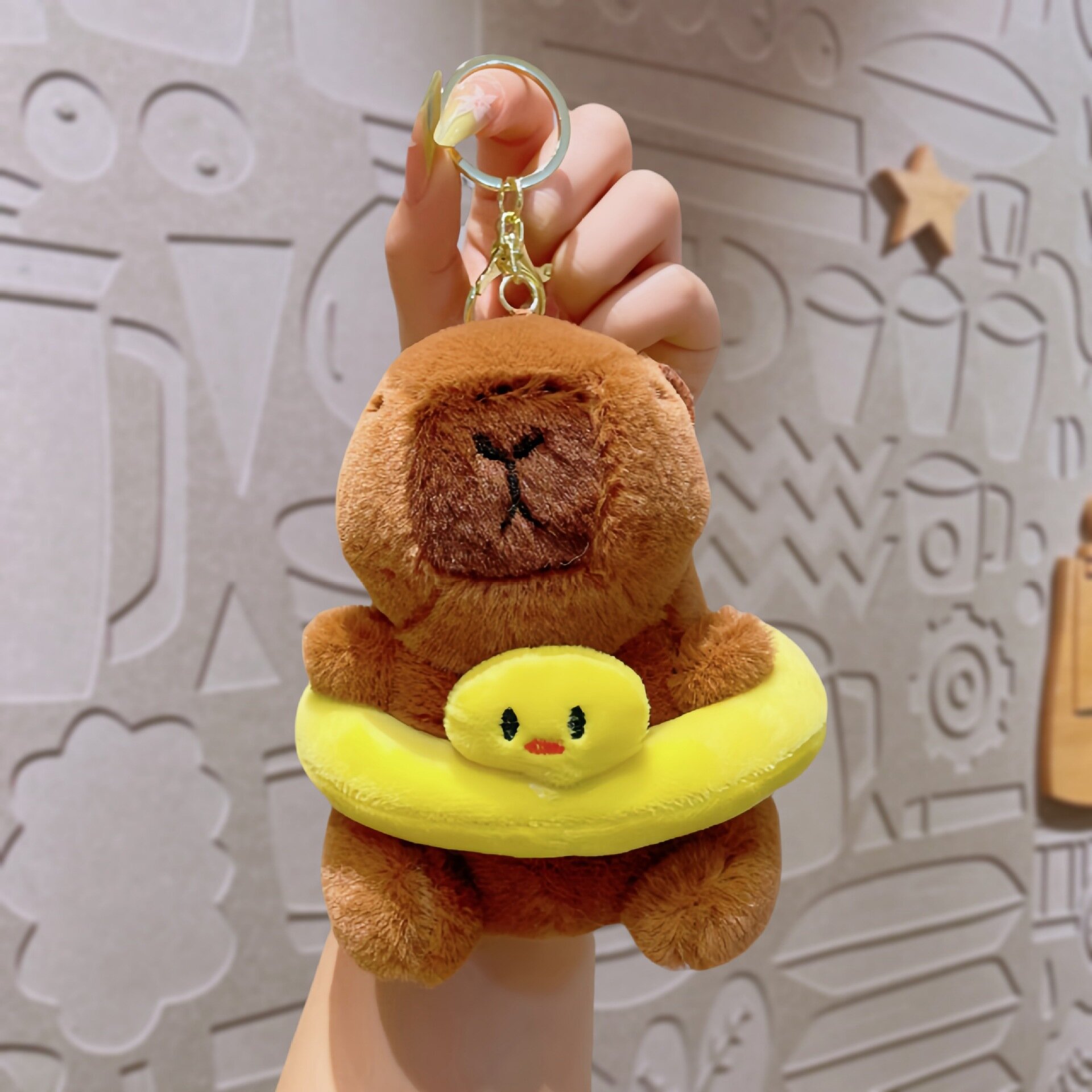 Капибара Серия кольца для плавания брелок плюшевая игрушка детская игрушка плюшевый подвеска для рюкзака аксессуары оптом