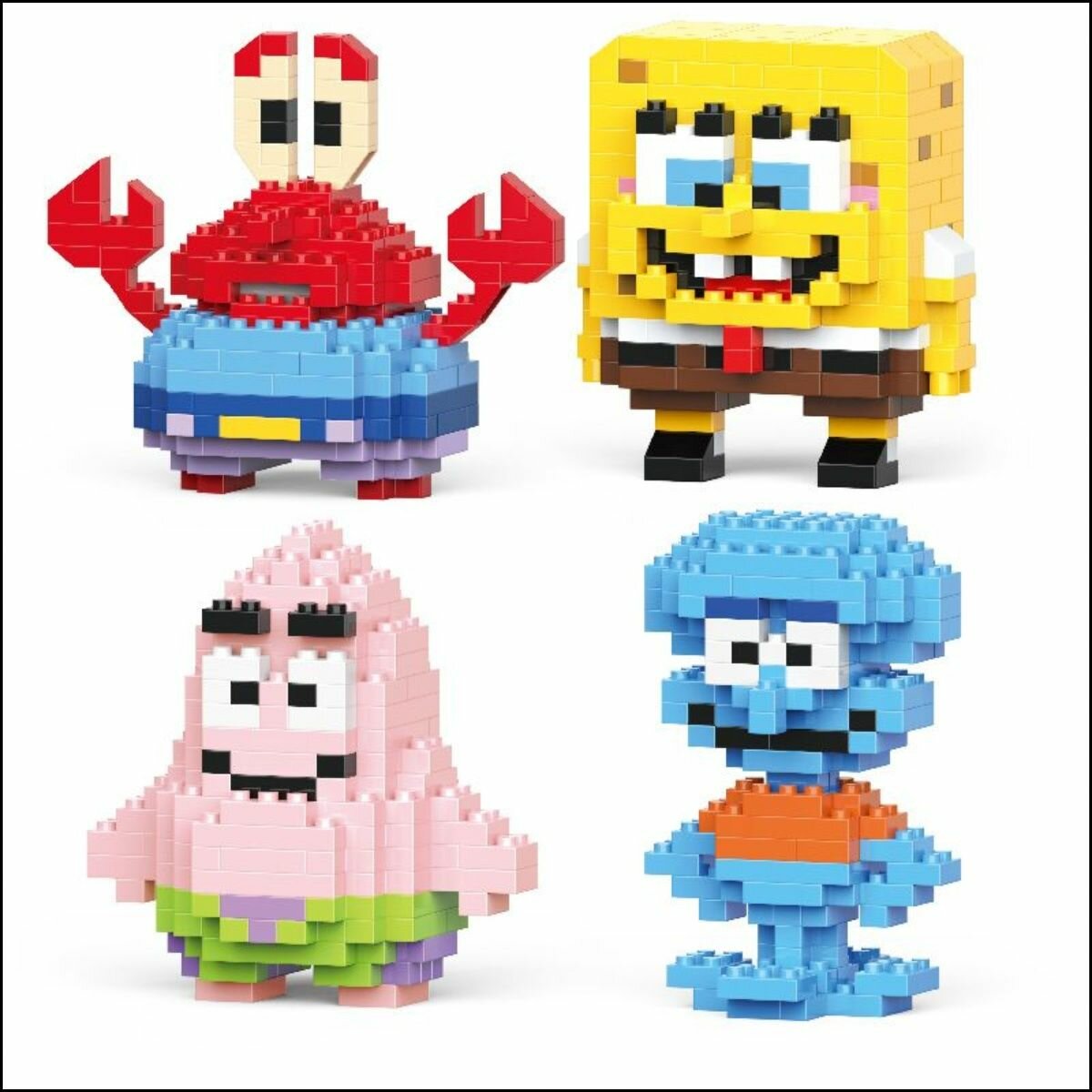 Мини-конструктор, 3D фигурка/игрушка из мультиков, 4 шт