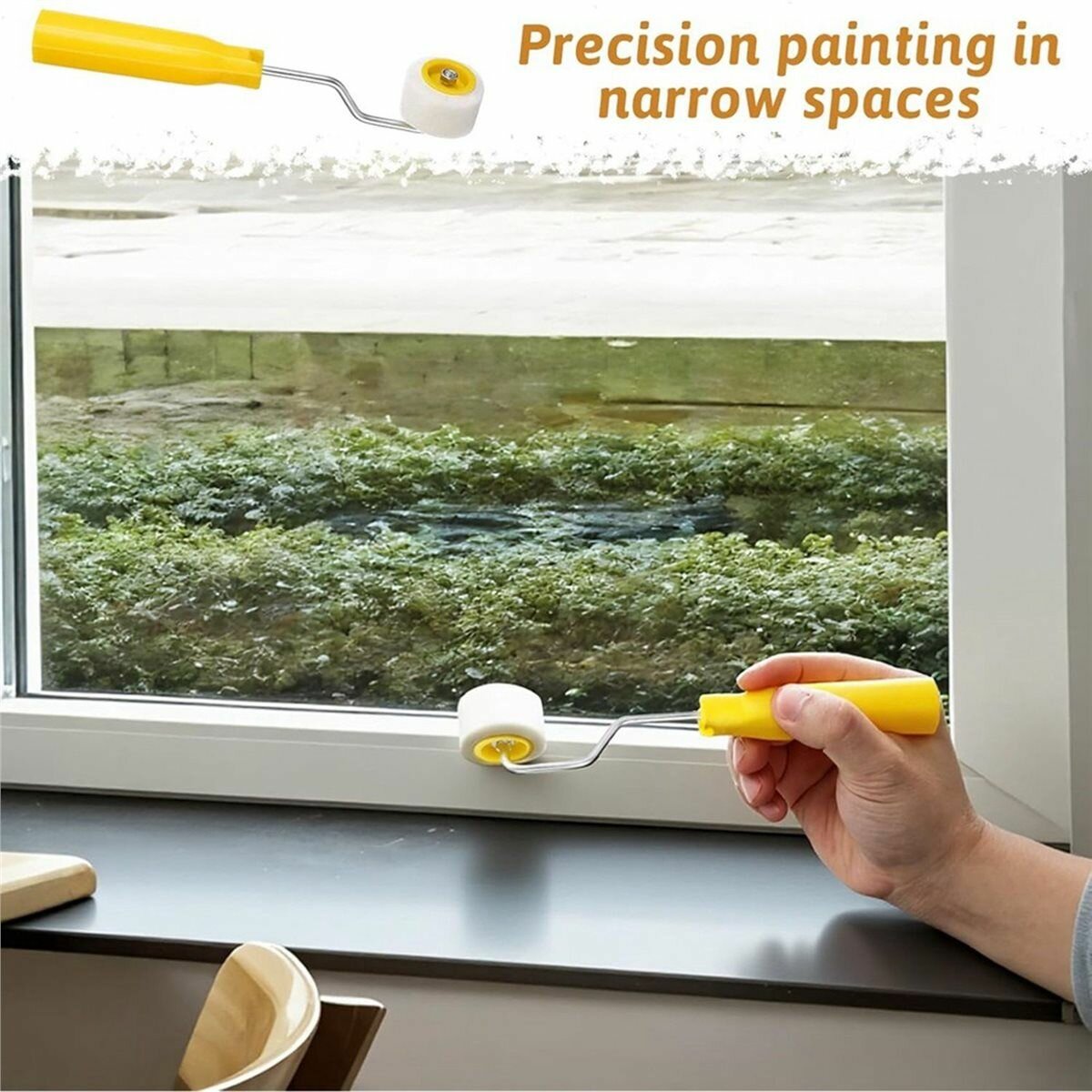 Миниатюрный малярный валик 4/5 дюйма, поролоновый валик для краски, крошечный инструмент для подкраски кромок или углов отделки.