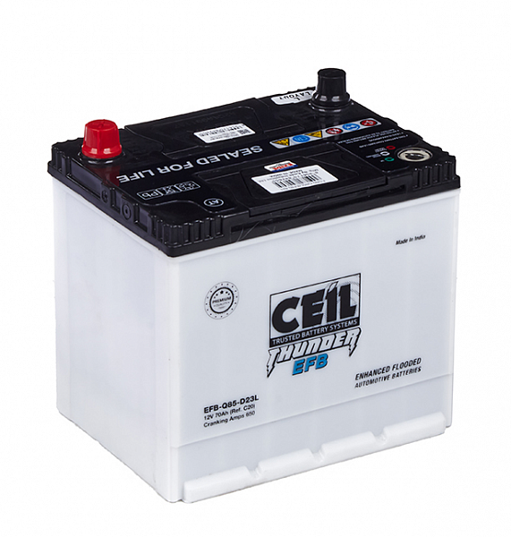 Аккумулятор автомобильный CEIL EFB 70Ah 650A (232x172x225) Q85D23R ПП 225x232x172