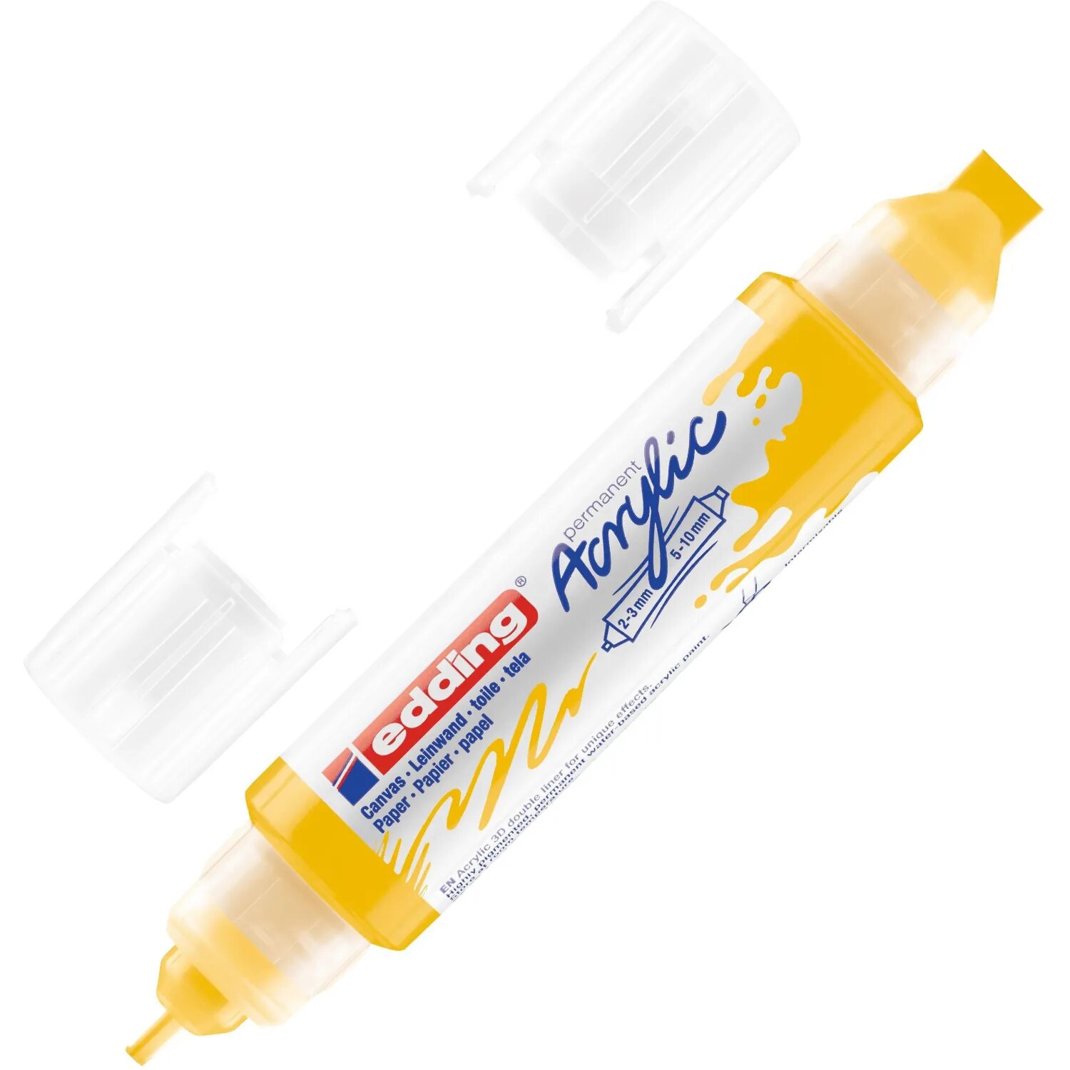 Маркер акриловый двусторонний 3D Edding 5400/905. 2-3, 5-10 мм. Цвет Желтый