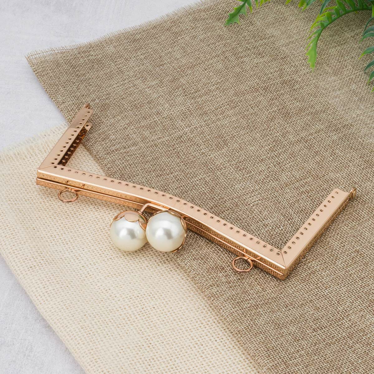 Фермуар для сумок пришивной 20,5 см, металл, светлое золото, Hobby&Pro