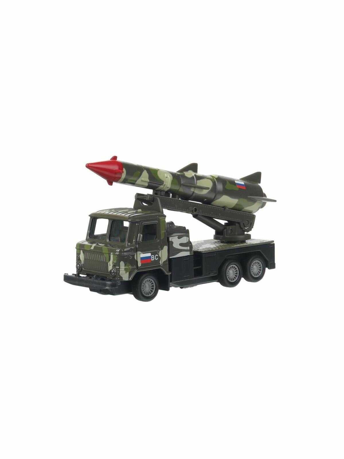 Машинка детская металлическая военная с ракетой 12 см