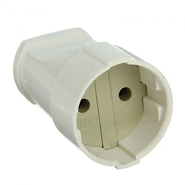 Штепсель Universal без заземления, номинальный ток 16 А, цвет белый, двухполюсная
