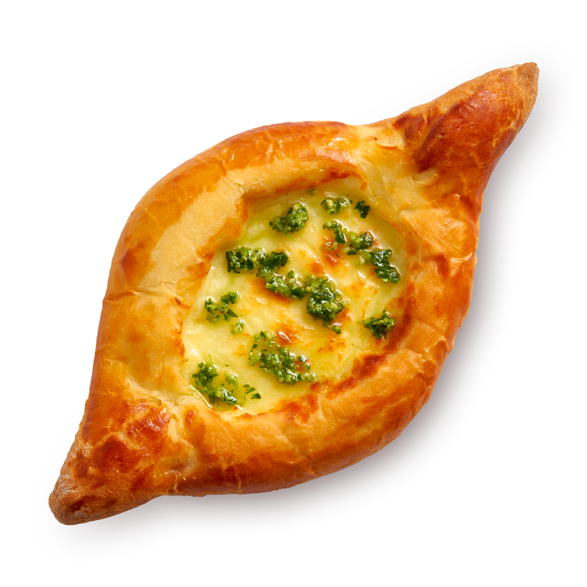 Хачапури «Есть Горячее», с сыром и соусом песто, печеный, 280 г