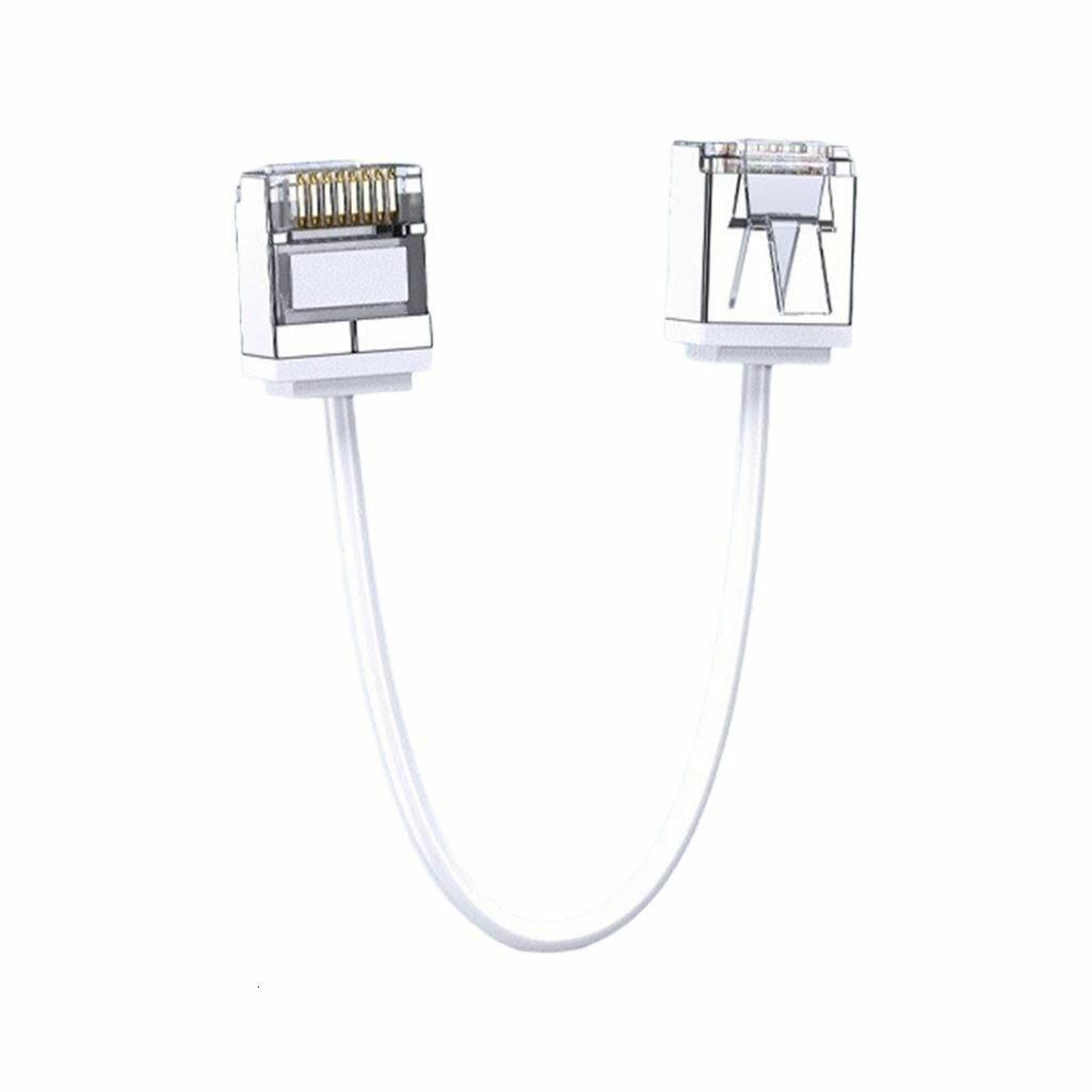 RJ45 разъём Cat6A, 10 Гбит/с, гибкий кабель для телевизора, Белый - 0,3 метра