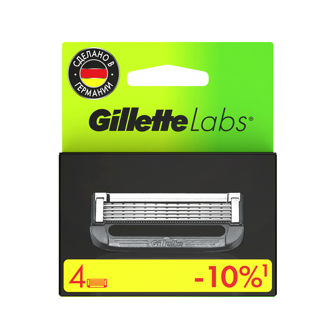 GILLETTE LABS Cменные кассеты для безопасных бритв 4шт