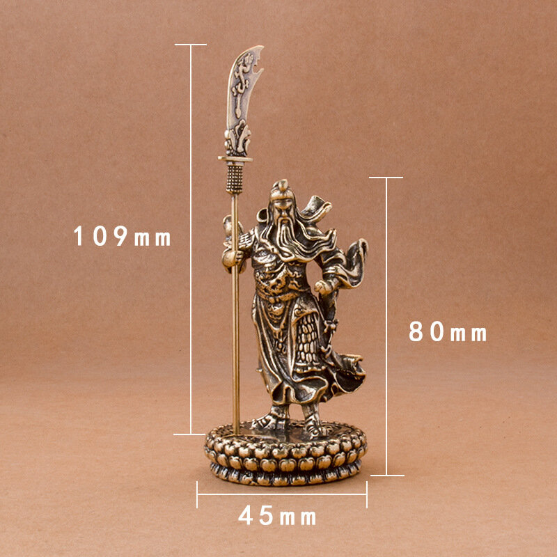 Фигурка Гуань Гун из латуни, Гуань Эр Йе У, бог богатства, фигурка для офиса и дома, латунное ремесло, бог богатства У