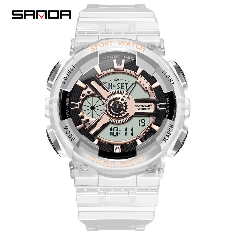 Санда Корейская модная тенденция Микро бизнес Светящийся Электронный Спортивный Тренд Студенческий Корейский Конфетный Детский Парный Часы