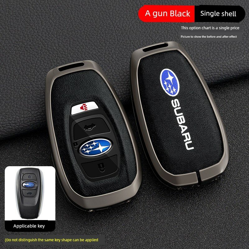 Чехол для ключей Subaru (XV, Forester, Outback, Legacy, BRZ) из высококачественной кожи с металлической застежкой
