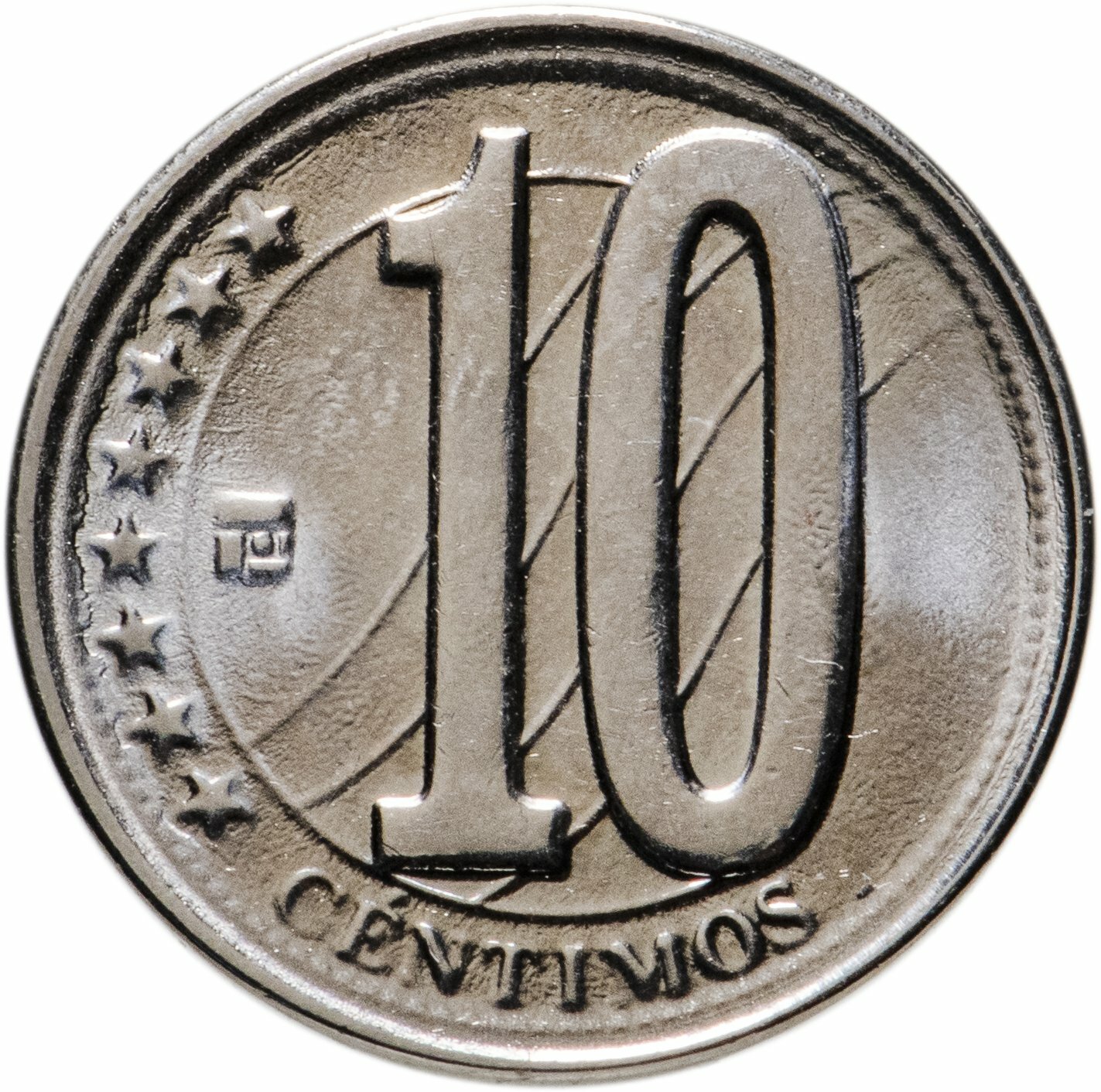 Венесуэла 10 сентимо centimos 2007, Никелированная сталь, в сохранности UNC
