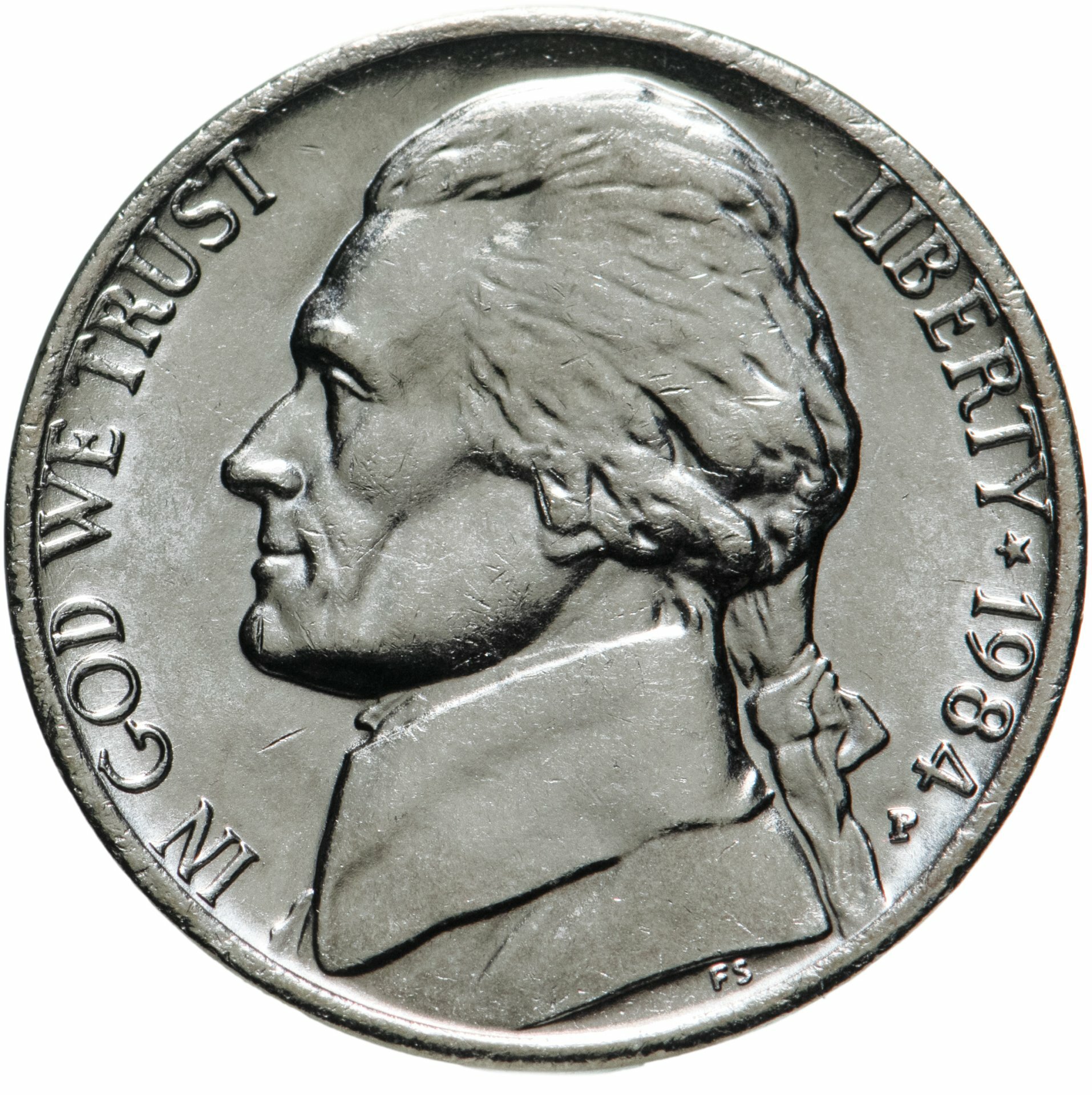 США 5 центов cents 1984 Р "Jefferson Nickel" наборная, Мельхиор медь-никель, в сохранности UNC