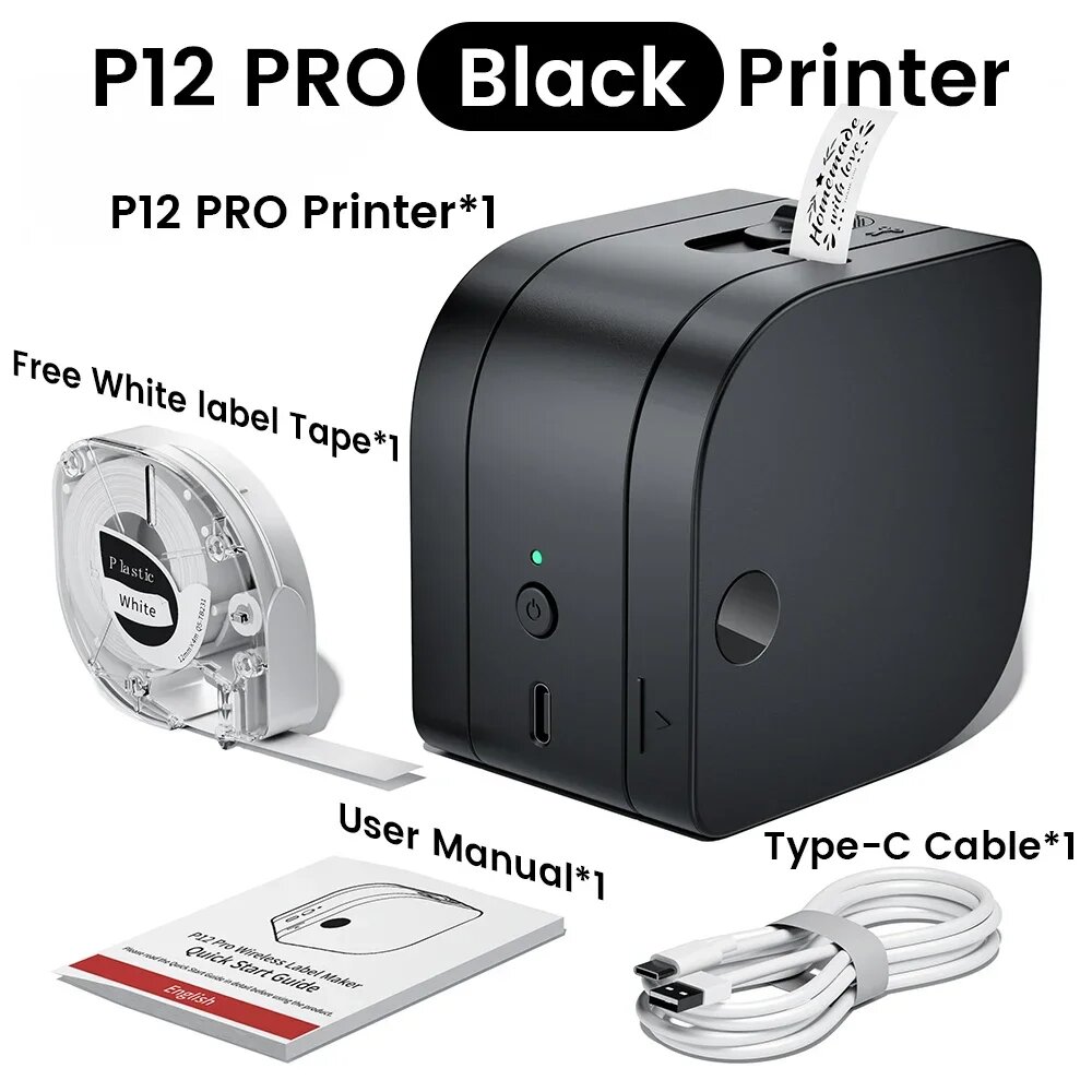 Термопринтер этикеток Phomemo P12 PRO P12PRO-BK Printer