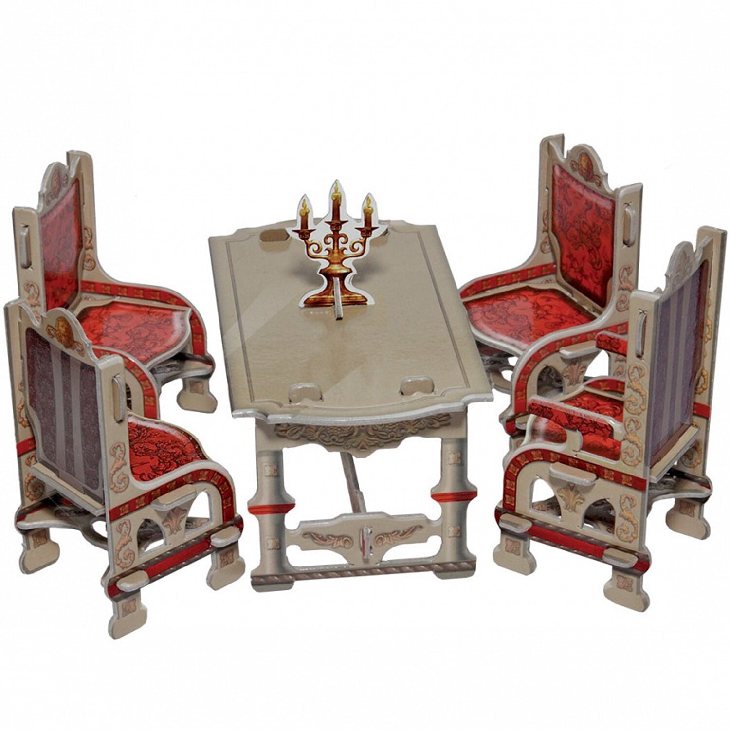 Пазл Умная Бумага "Столовая", коллекционный набор мебели, объемный, картон